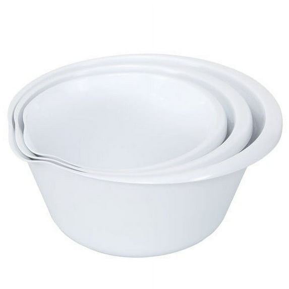Mainstays Mixing Bowl Set, 3 Piece, Assorted Sizes, White ...