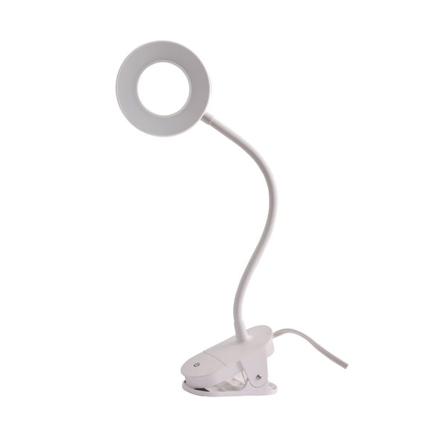 Mainstays Modern LED Ring Light Gooseneck Clip Lamp, White, Matte ...