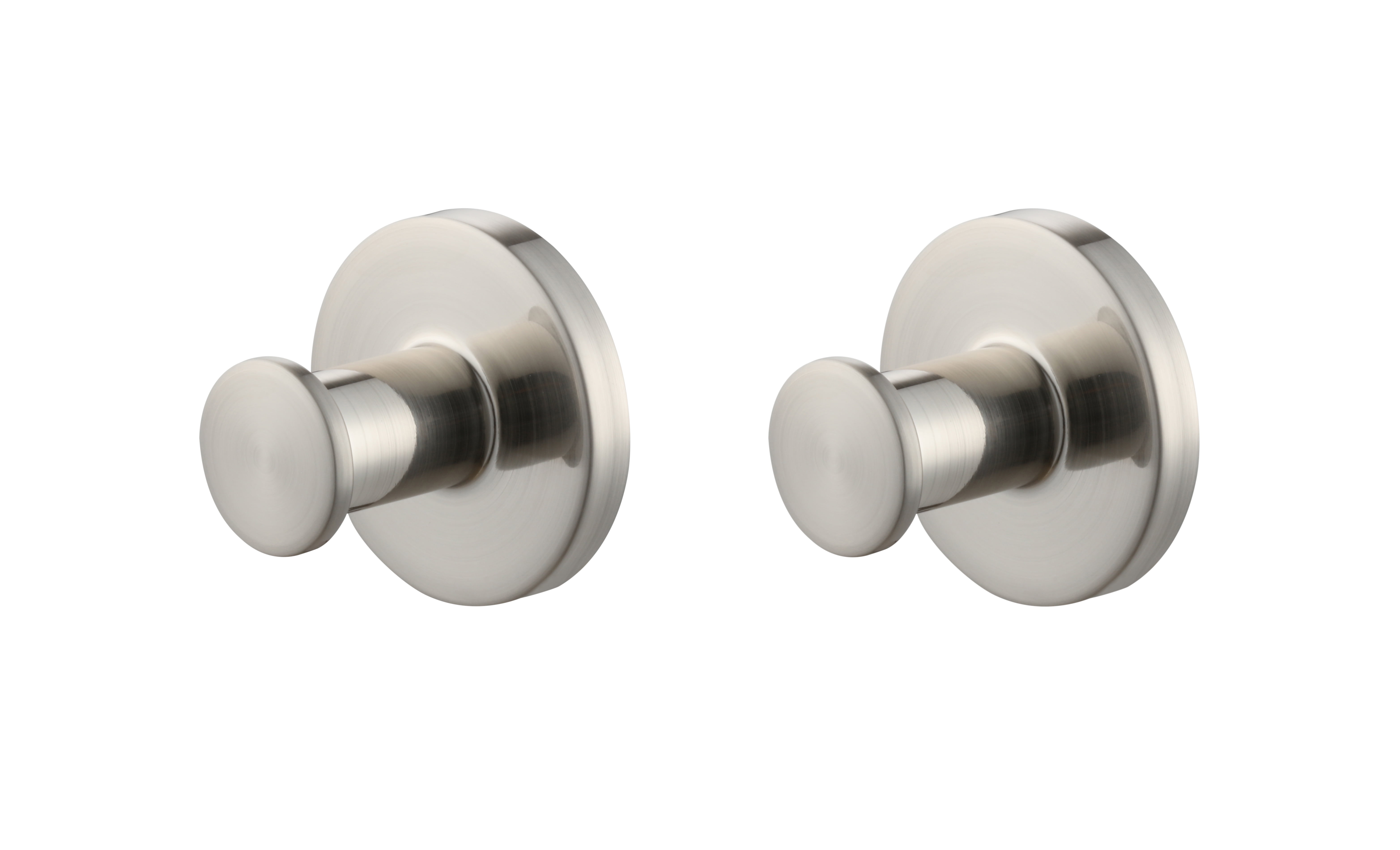 Mainstays Satin Nickel Round Robe Hook 2 Pack for Bathroom Kitchen ...