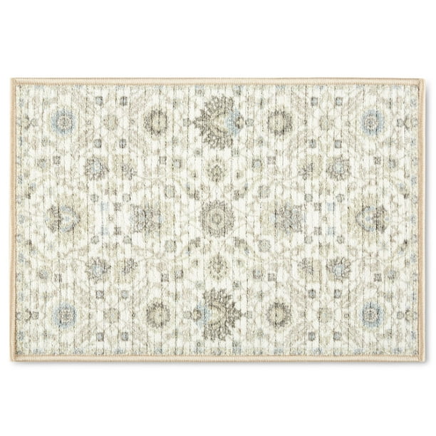 Mainstays Morocco Medallion Fabric Floor Mat, 18"x27", Ivory - Walmart ...