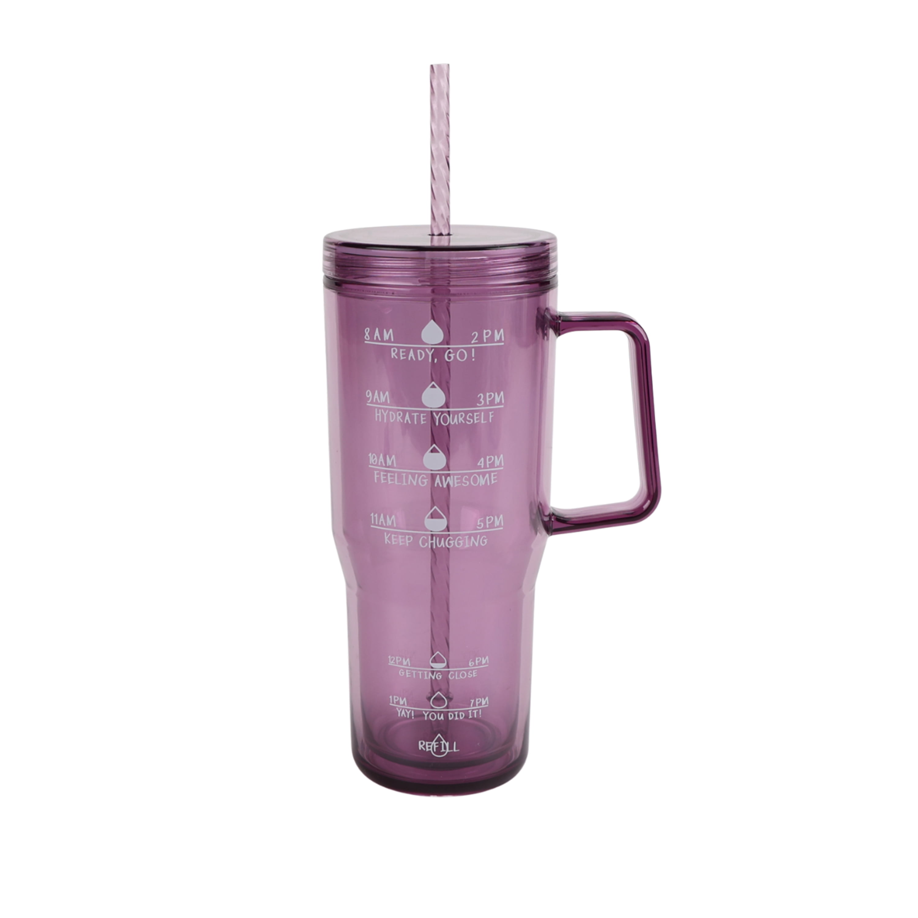 Mainstays 30 Ounce Plastic Tumbler with Handle, Purple - Walmart.com