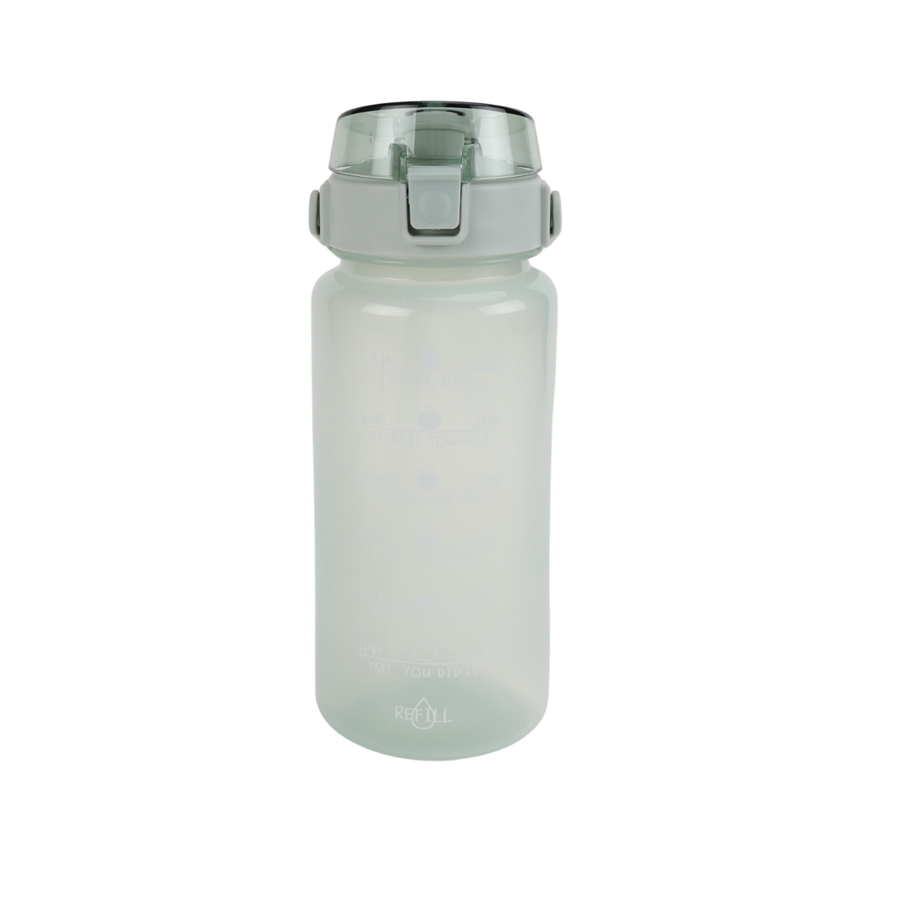 Mainstays 48 Ounce Plastic Water Bottle with Milestone Markings, Green ...
