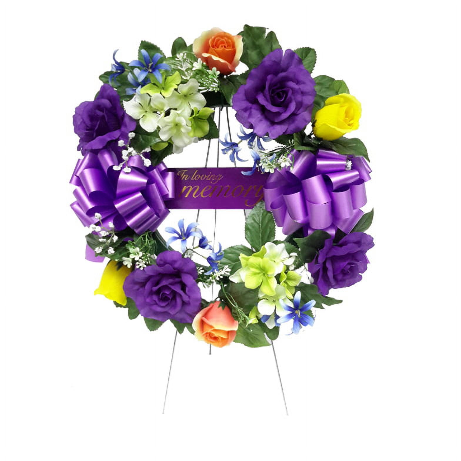 Mainstays Ms In Loving Memory Polyester Wreath, 17" (Multi-color ...
