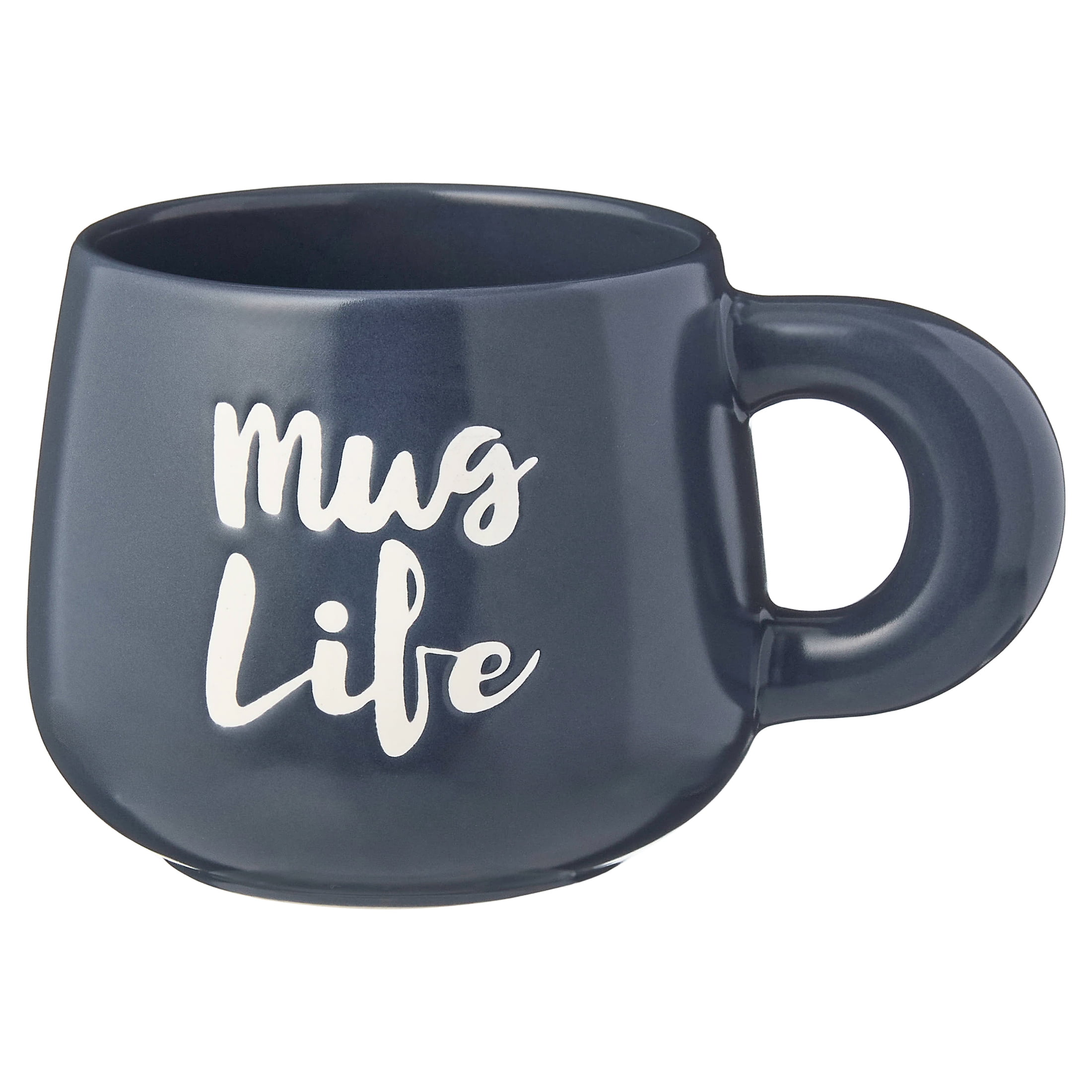 Mainstays Ceramic Round Durability Mug with Creative Handle for Coffee ...
