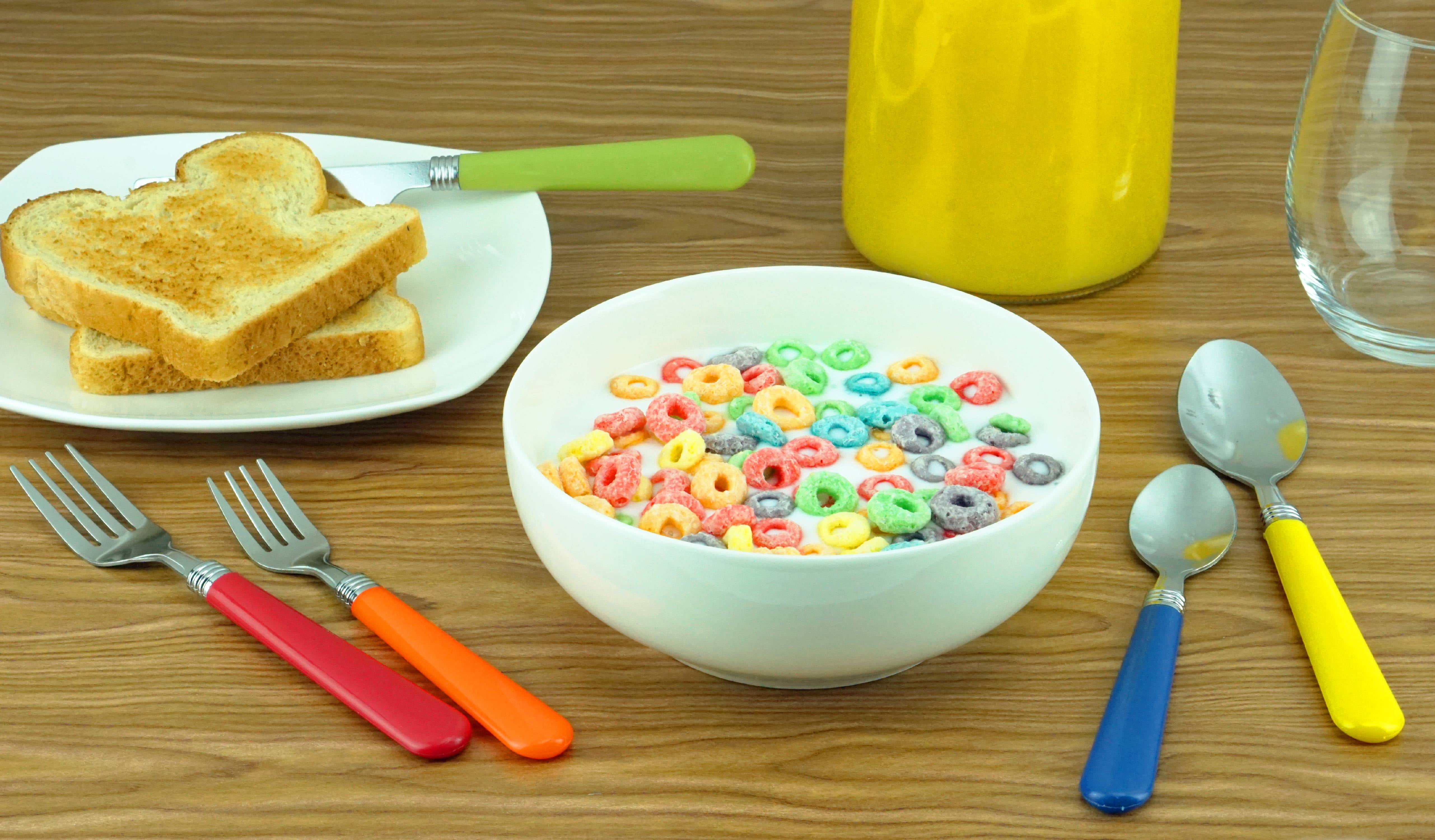 Mainstays Multi Colored 48 Piece Stainless Steel & Plastic Flatware Set ...