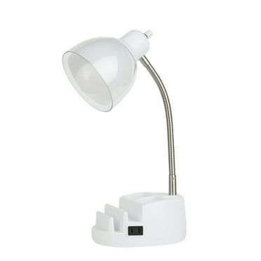 Mainstays LED Desk Lamp, Flexible Metal Gooseneck, Silver - Walmart.com