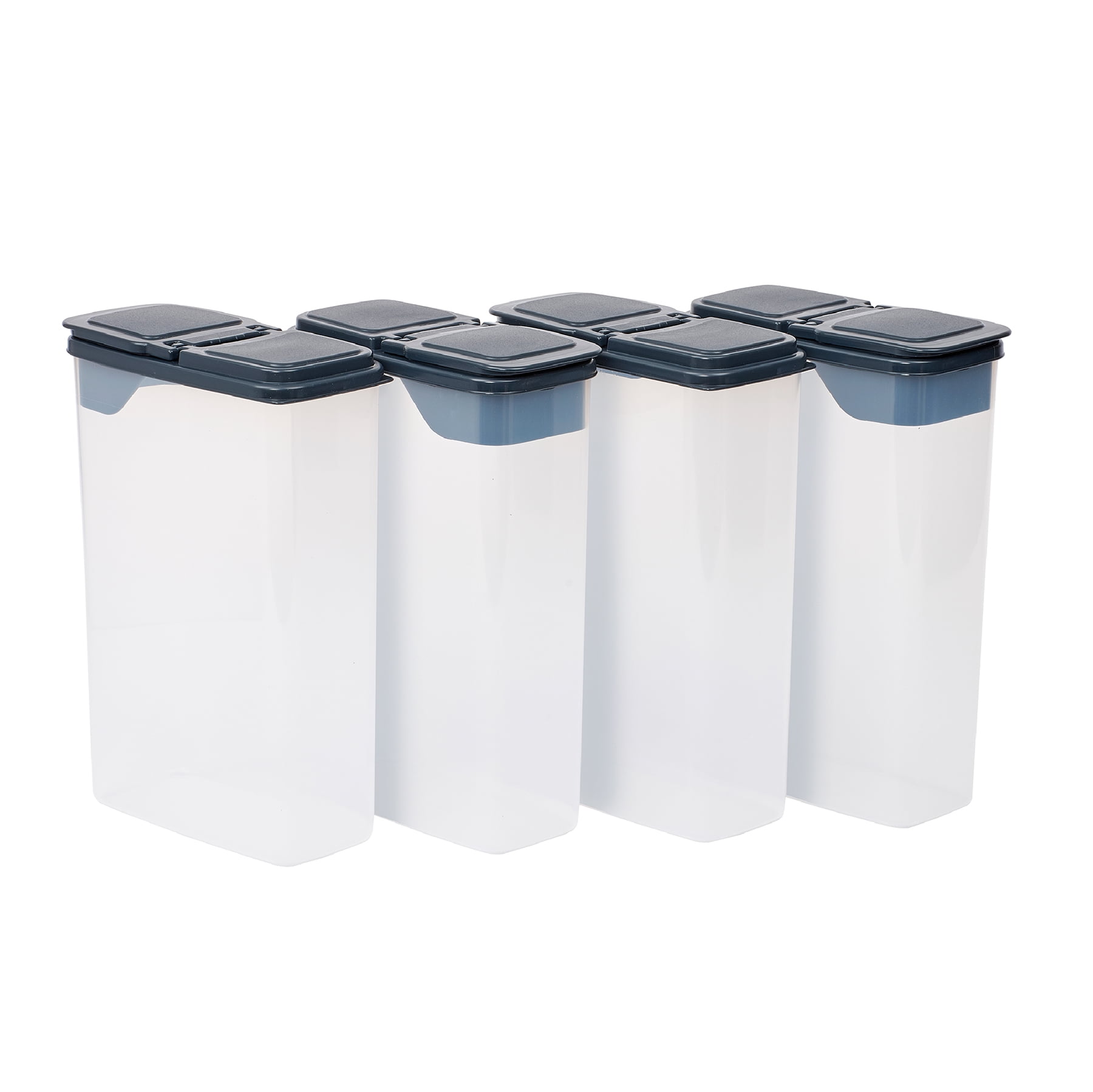 Mainstays Multi-Use Plastic Dispensers, Clear with Dark Gray Lids ...