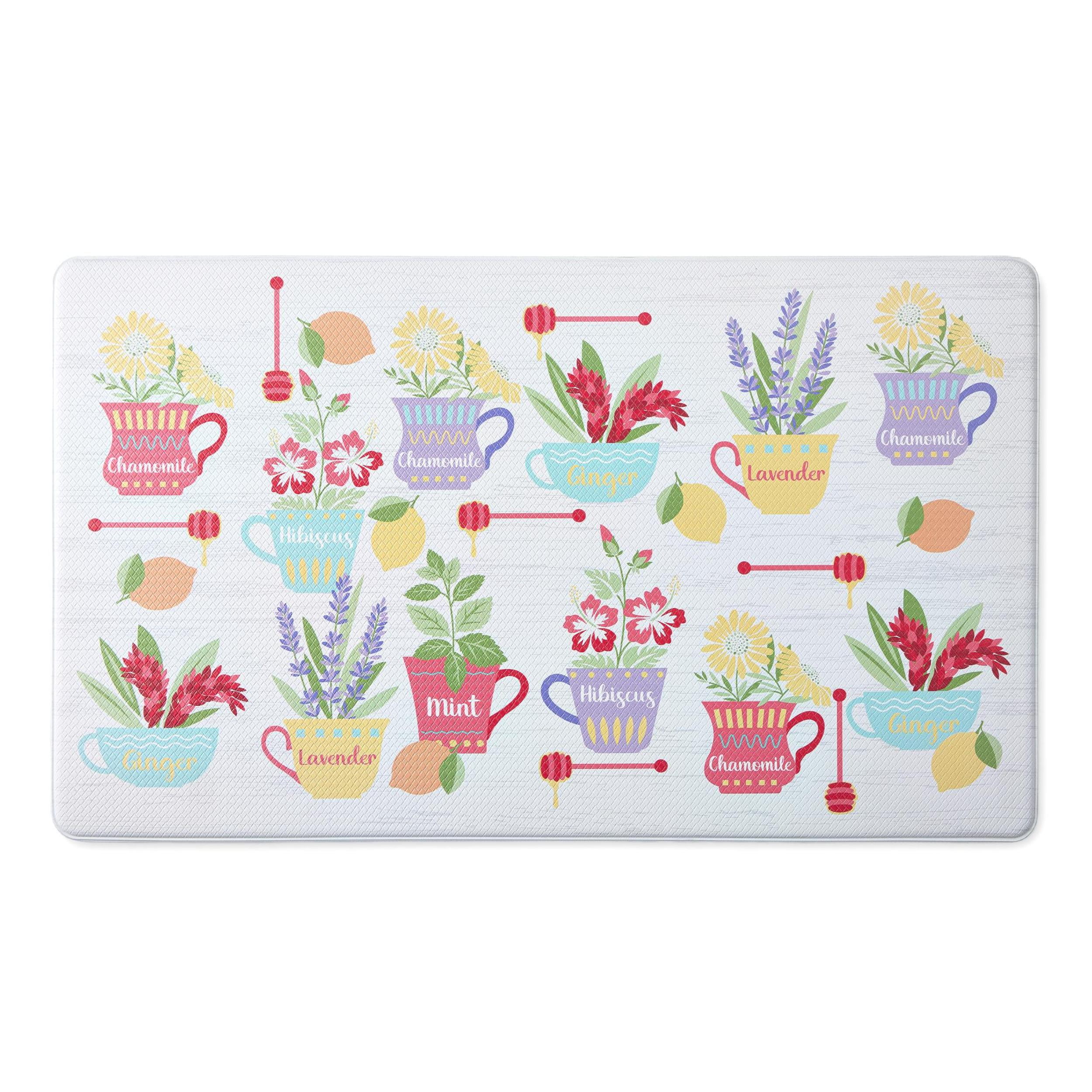 Mainstays Multicolor Kitchen Mat, Herbal Tea, 18"W x 30"L, 1 Piece ...