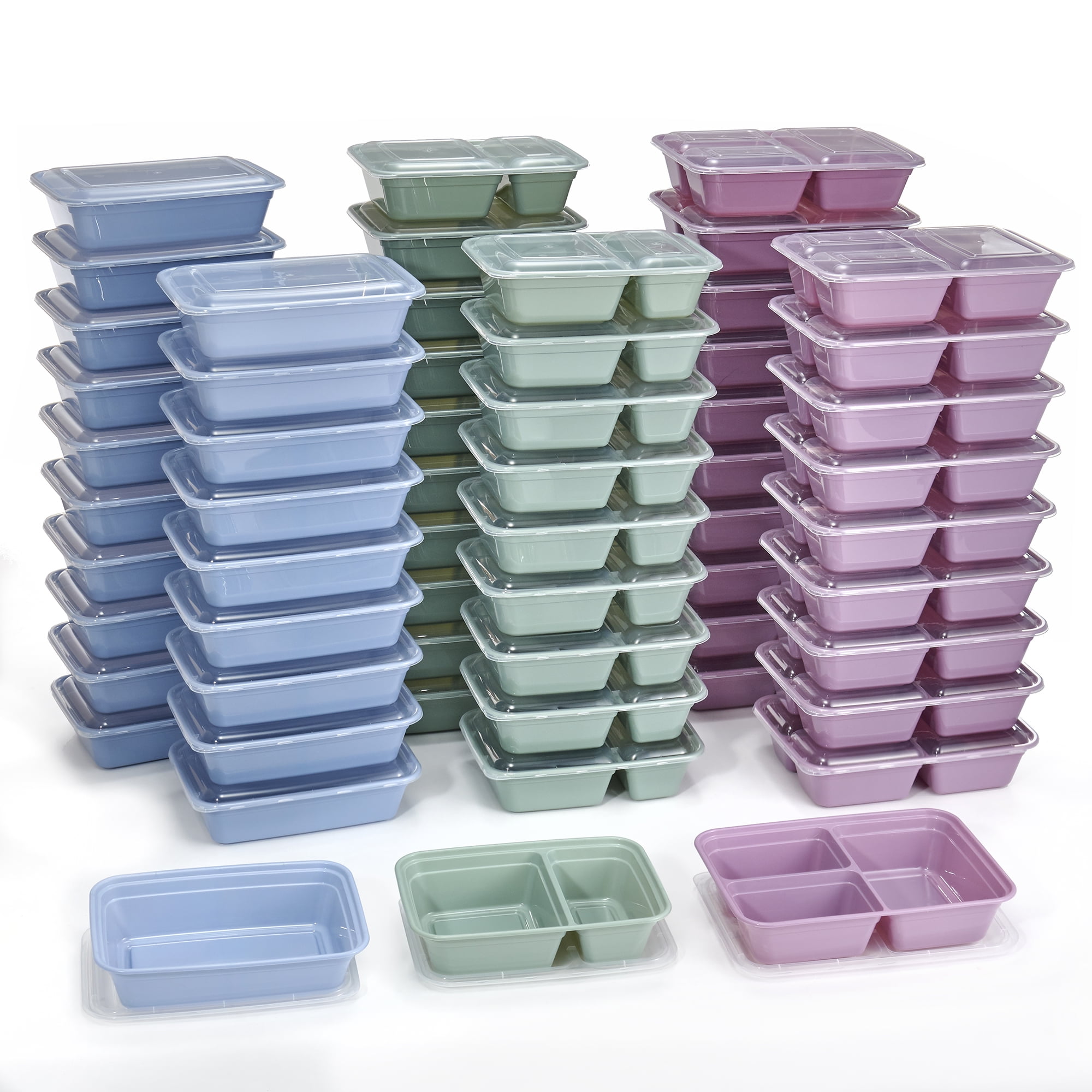 Mainstays Multicolor Plastic Stackable Meal Prep Food Storage Container ...