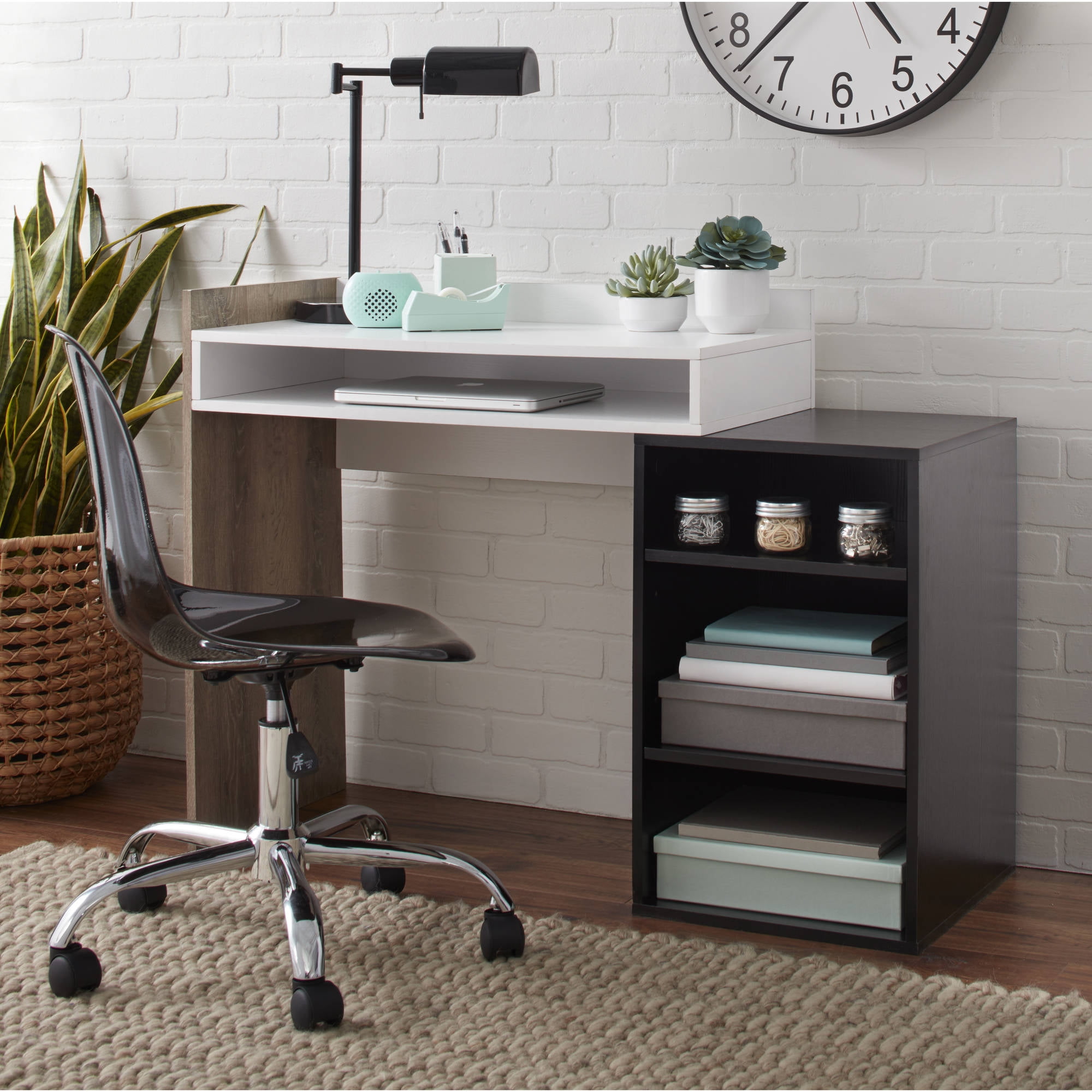 Mainstays Multicolored Stack Desk and Urban Shop Faux Fur Armless ...