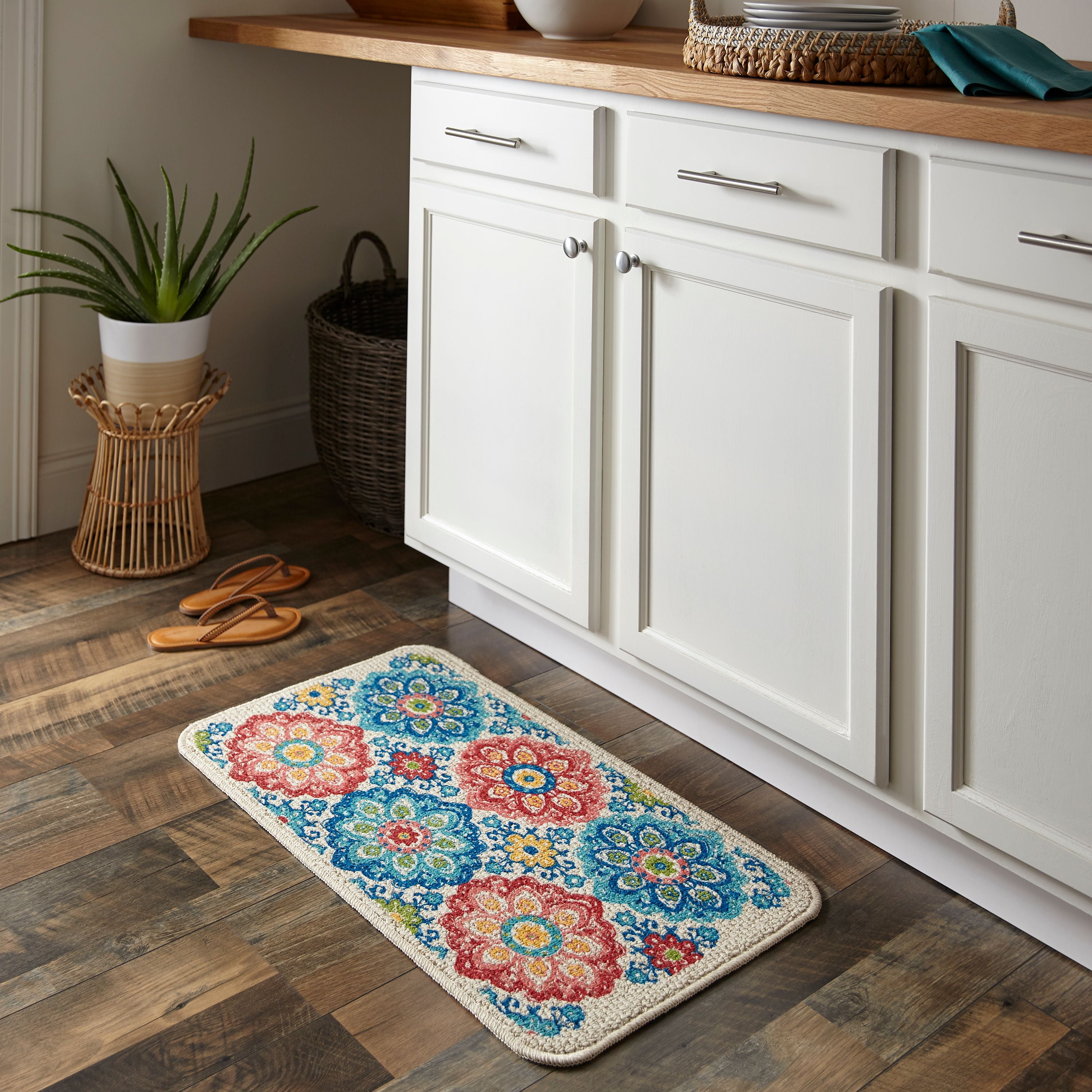 Mainstays Natures Trend Medallion Kitchen Mat, Multi-color, 18" x 30 ...