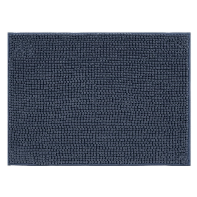 Mainstays Navy Chenille Noodle Bath Rug 17"x24", One Piece - Walmart.com