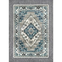 Mainstays Farmhouse Faux Sisal Olefin Gray Border Indoor Area Rug, 5' x ...