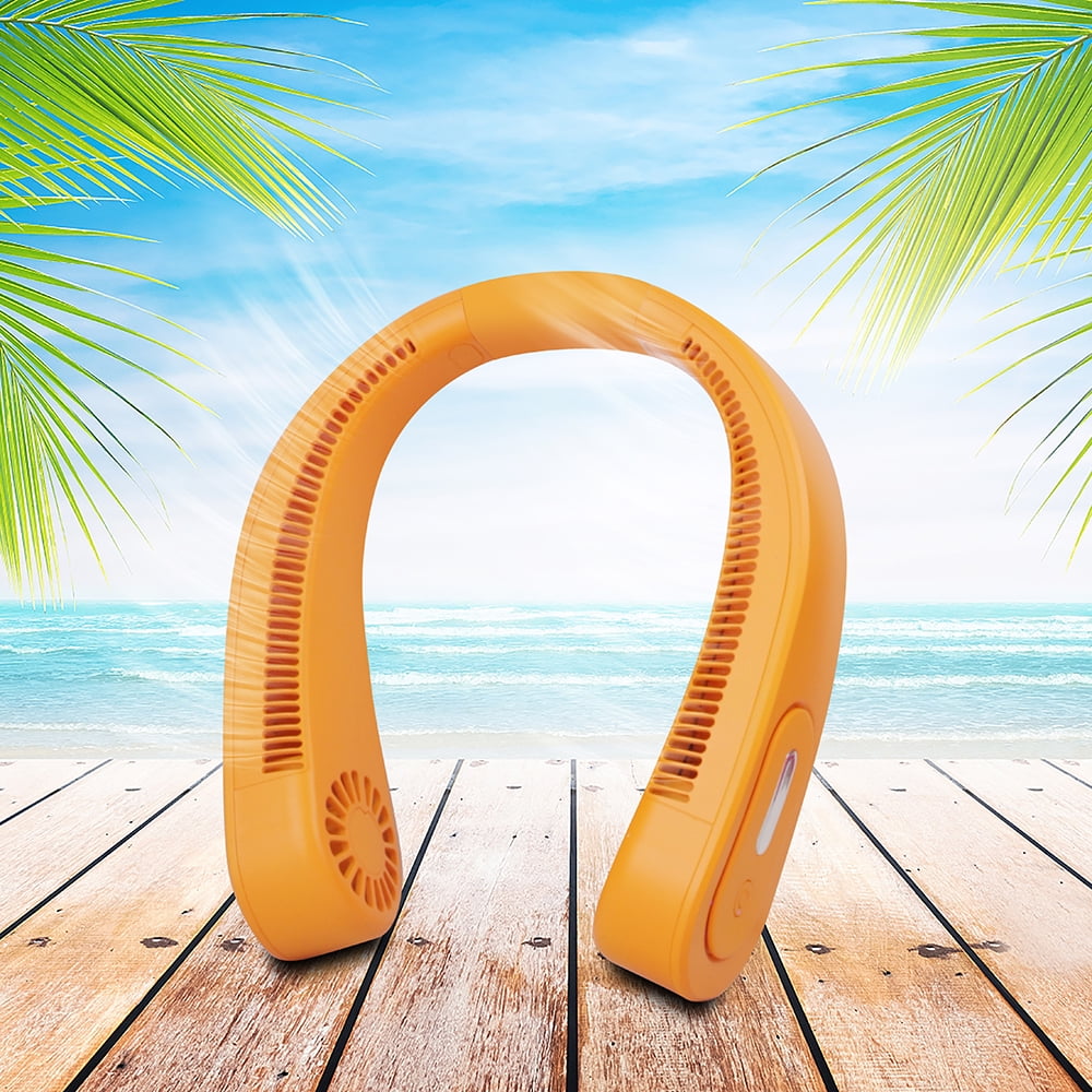 Mainstays New Rechargeable Portable Neck Fan for Outdoor Orange ...