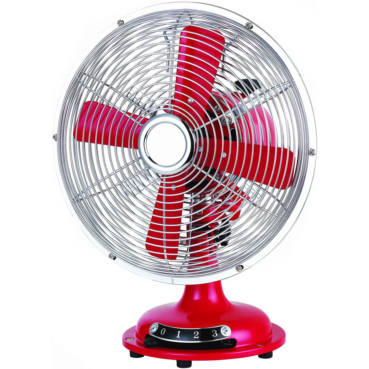 Mainstays New Retro Metal 8 inch Oscillating Table Fan in Red - Walmart.com