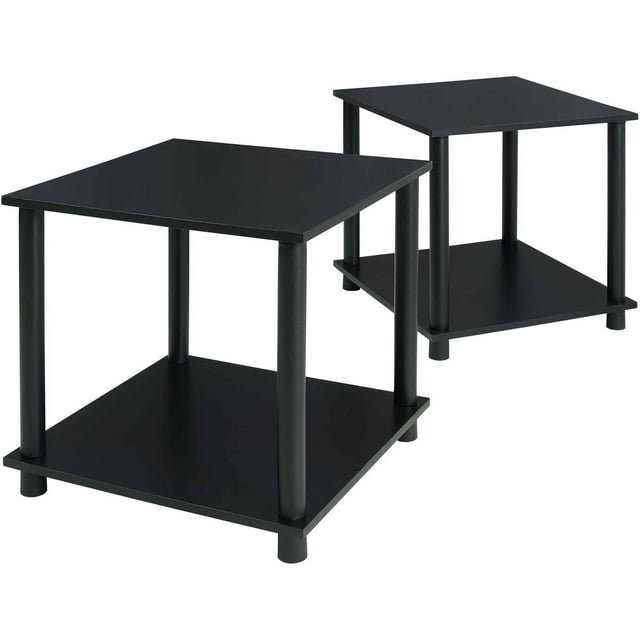 Mainstays No Tools End Tables, Solid Black, Set of 2 - Walmart Business ...