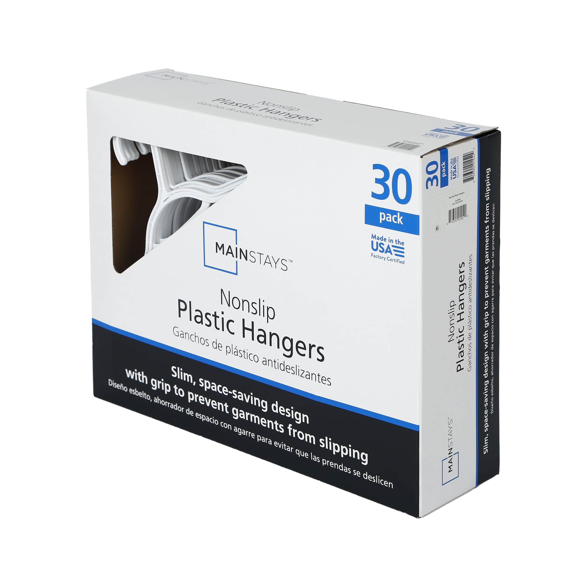 Brandclub - Mainstays Non-Slip Clothing Hangers, 30 Pack, White ...
