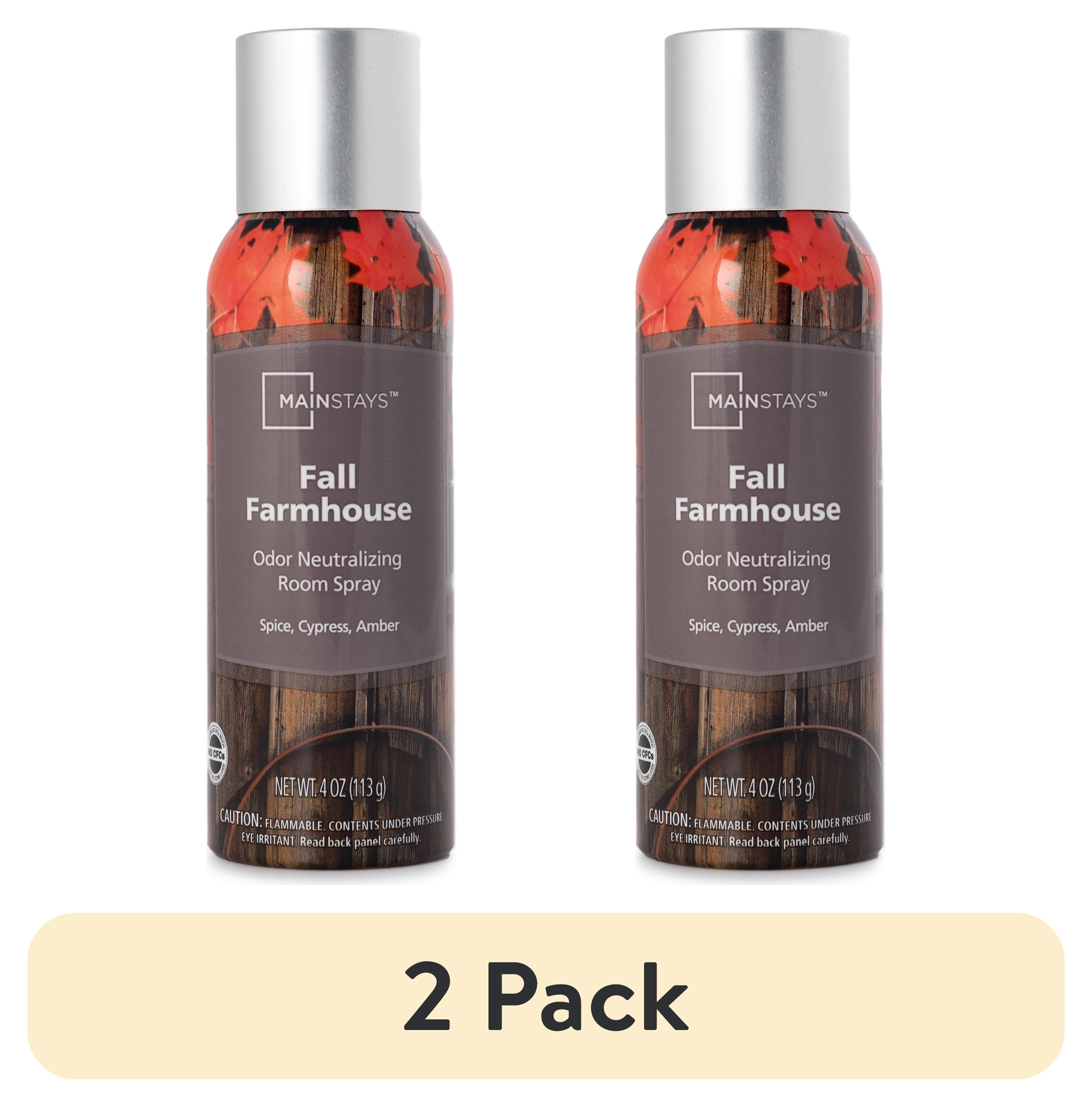 (2 pack) Mainstays Odor Neutralizing Room Spray, Fall Farmhouse Scent ...