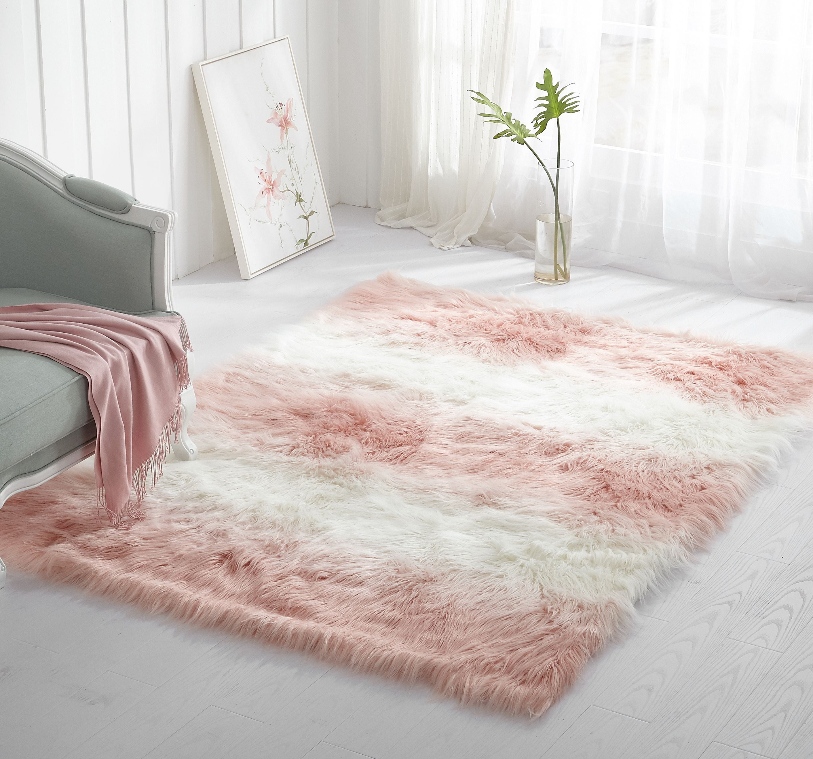 Mainstays Ombre Faux Fur Shag Rug, Multiple Colors and Sizes - Walmart.com