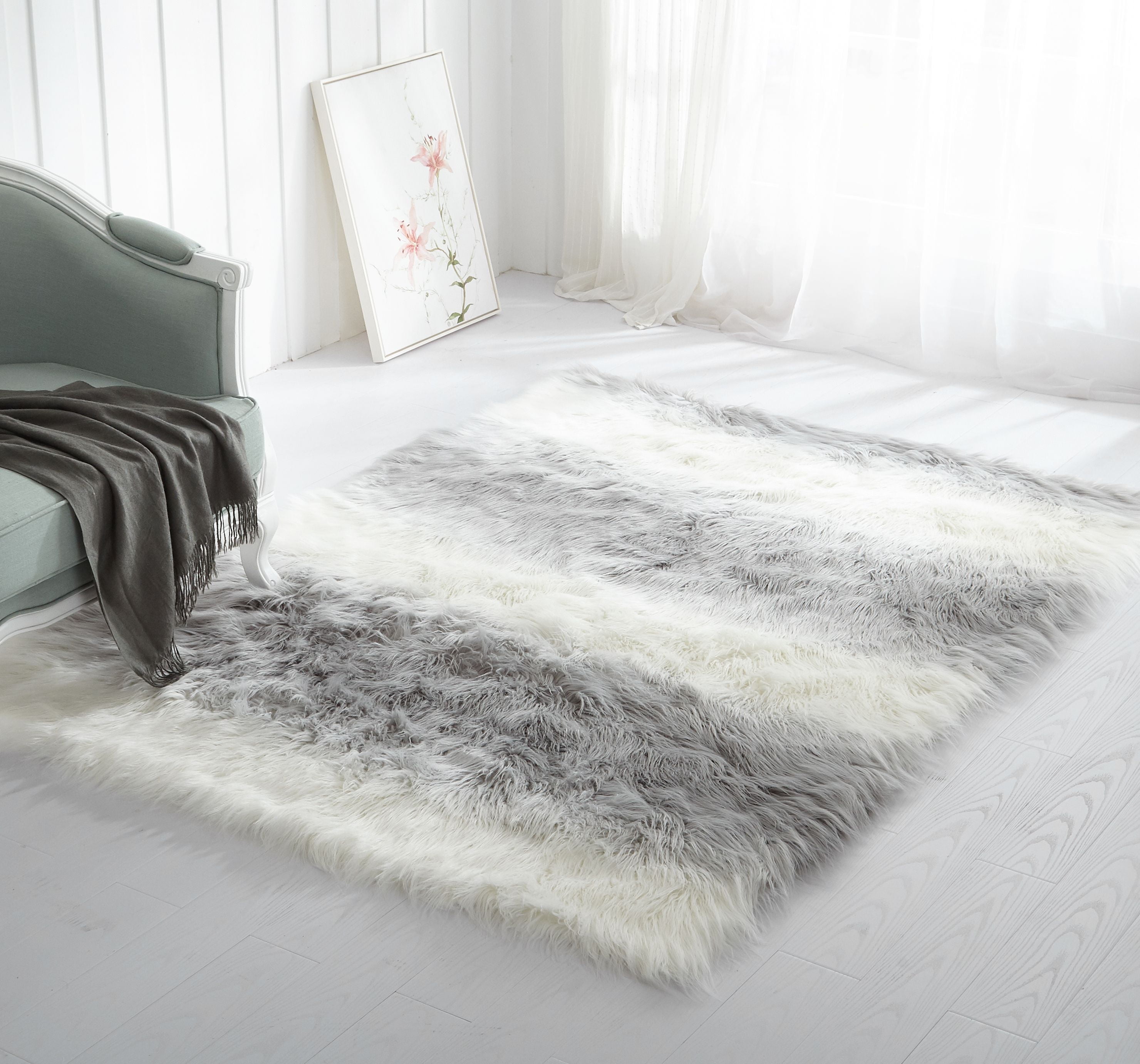 Mainstays Ombre Faux Fur Shag Rug, Multiple Colors and Sizes - Walmart.com