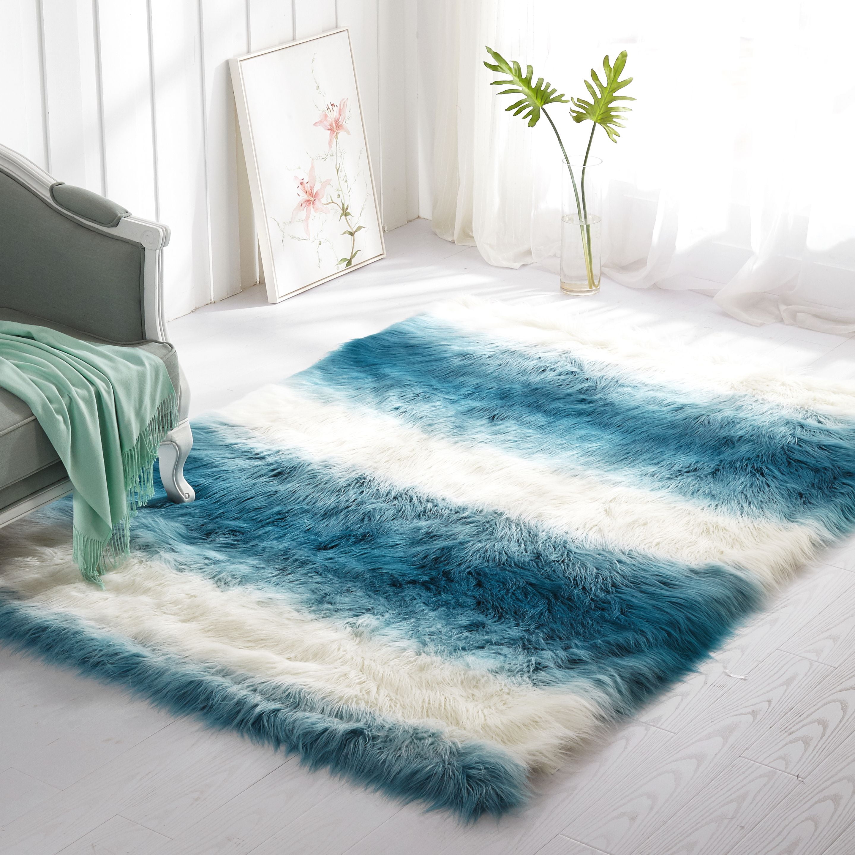 Mainstays Ombre Faux Fur Shag Rug, Multiple Colors and Sizes - Walmart.com