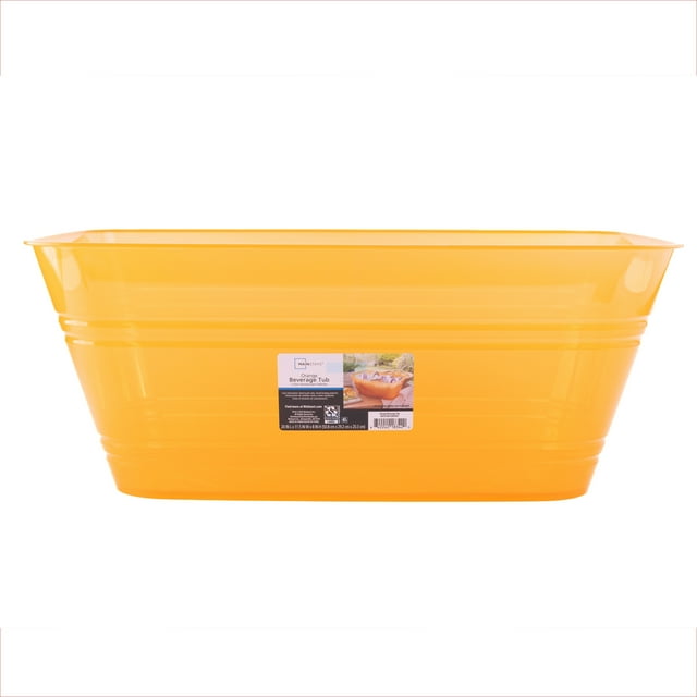 Mainstays - Orange Plastic Rectangular Beverage Tub - 20" - Walmart.com