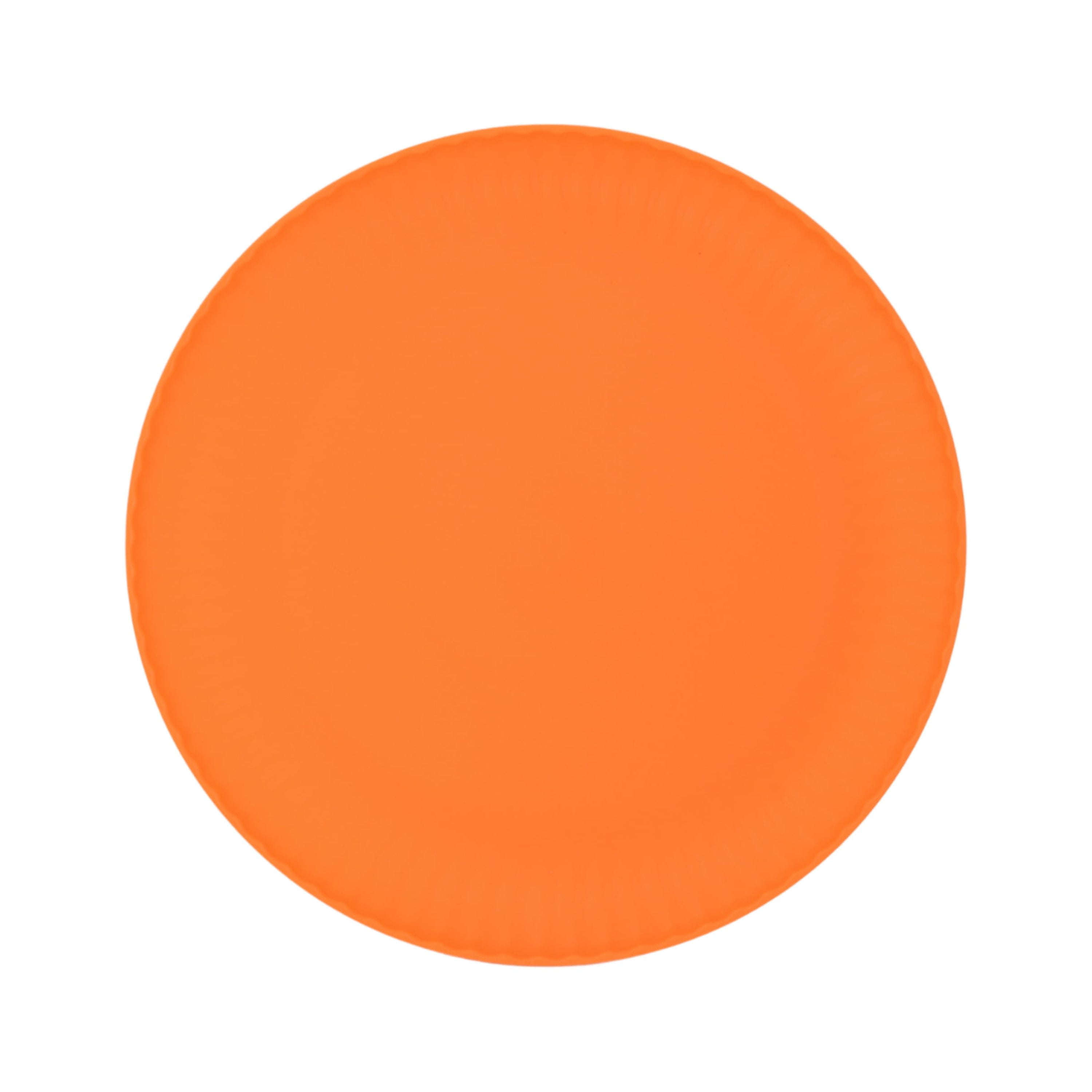 Mainstays Orange Round Plastic Plate 10.5 inch Dishwasher Safe Indoor ...