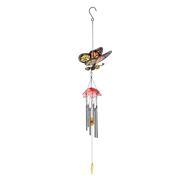 Mainstays Outdoor 28" H Butterfly Glass Wind Chime - Walmart Business ...
