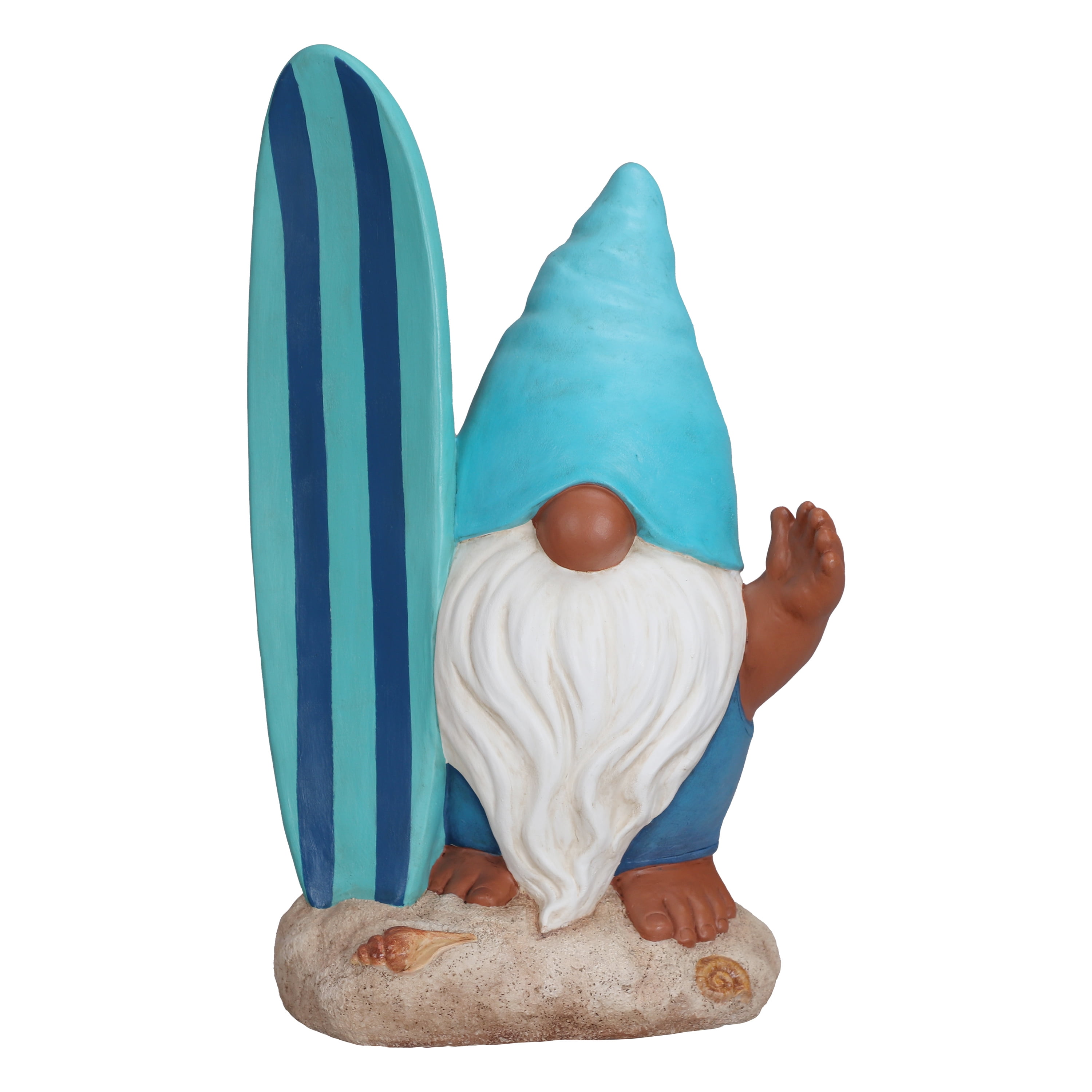 Mainstays Outdoor Blue Surfer Gnome Garden Statuary, 8 in L x 5 in W x ...
