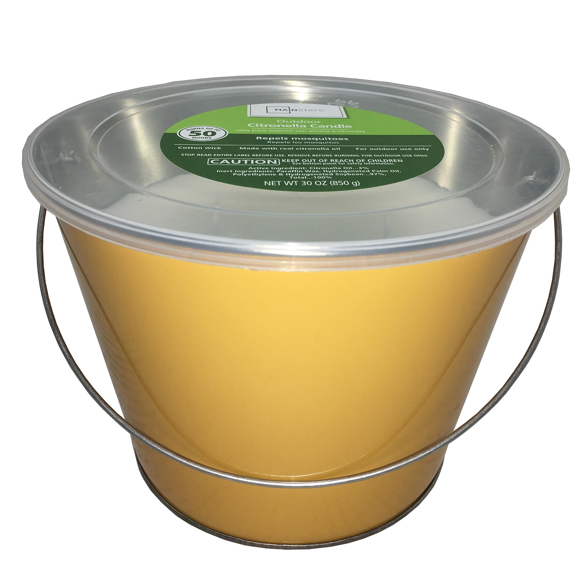 Mainstays Outdoor Citronella Bucket Candle, 30oz, Multiple Colors ...