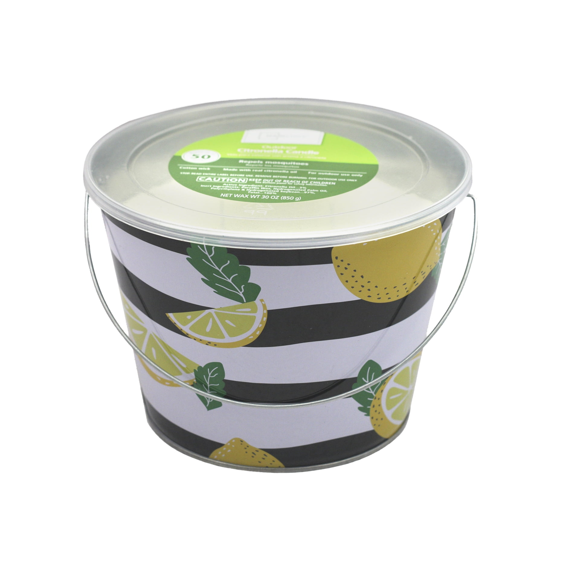 Mainstays Outdoor Citronella Bucket Candle, 30oz, Multiple Colors ...