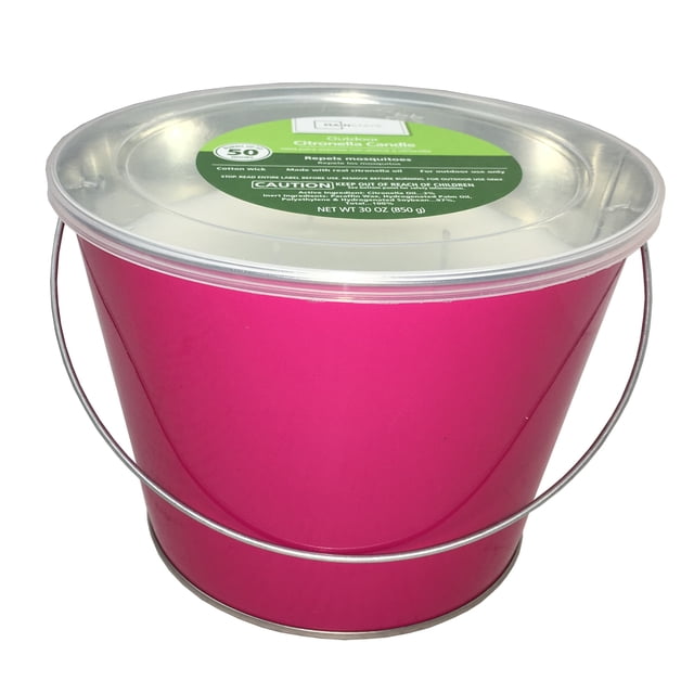 Mainstays Outdoor Citronella Bucket Candle, 30oz, Multiple Colors ...