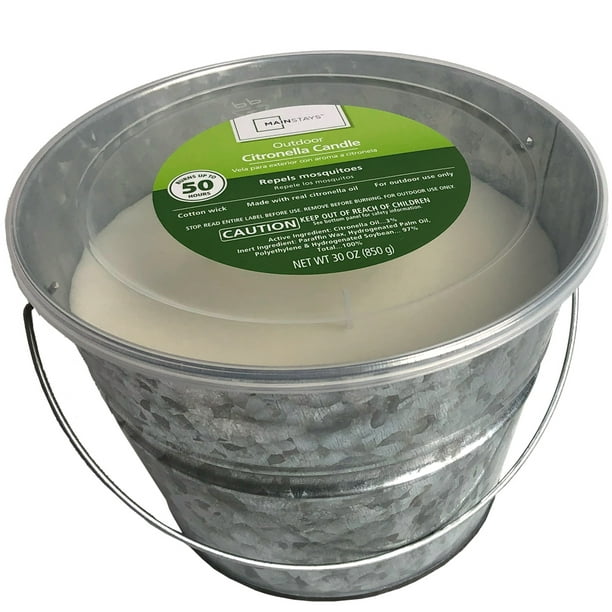 Mainstays Outdoor Citronella Bucket Candle, 30oz, Multiple Colors ...