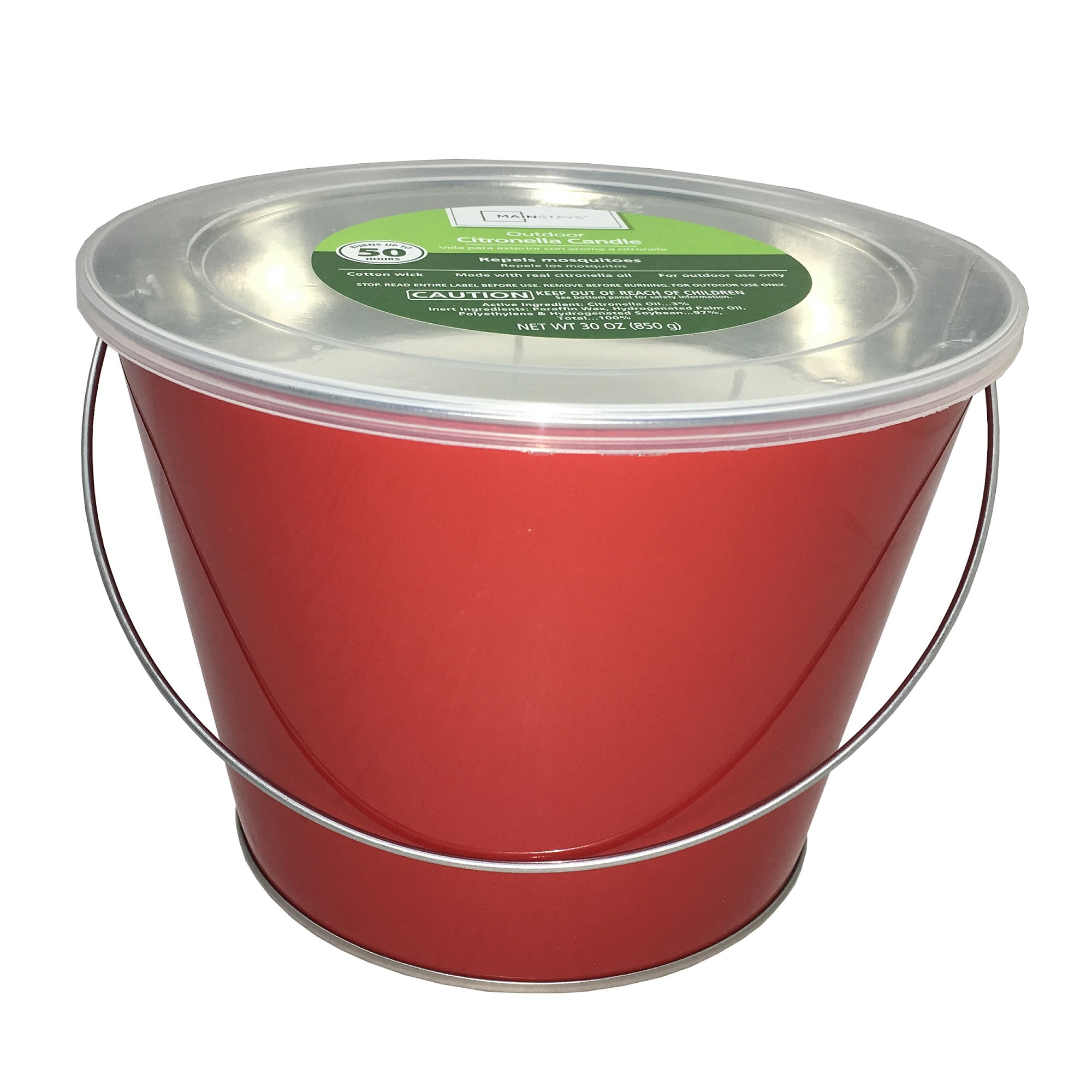 Mainstays Outdoor Citronella Bucket Candle, 30oz, Multiple Colors ...