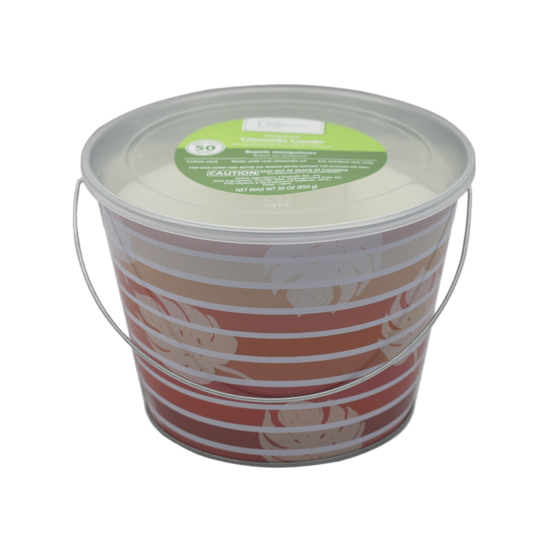Mainstays Outdoor Citronella Bucket Candle, 30oz, Multiple Colors ...