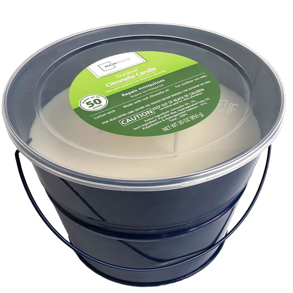 Mainstays Outdoor Citronella Bucket Candle, 30oz, Multiple Colors ...