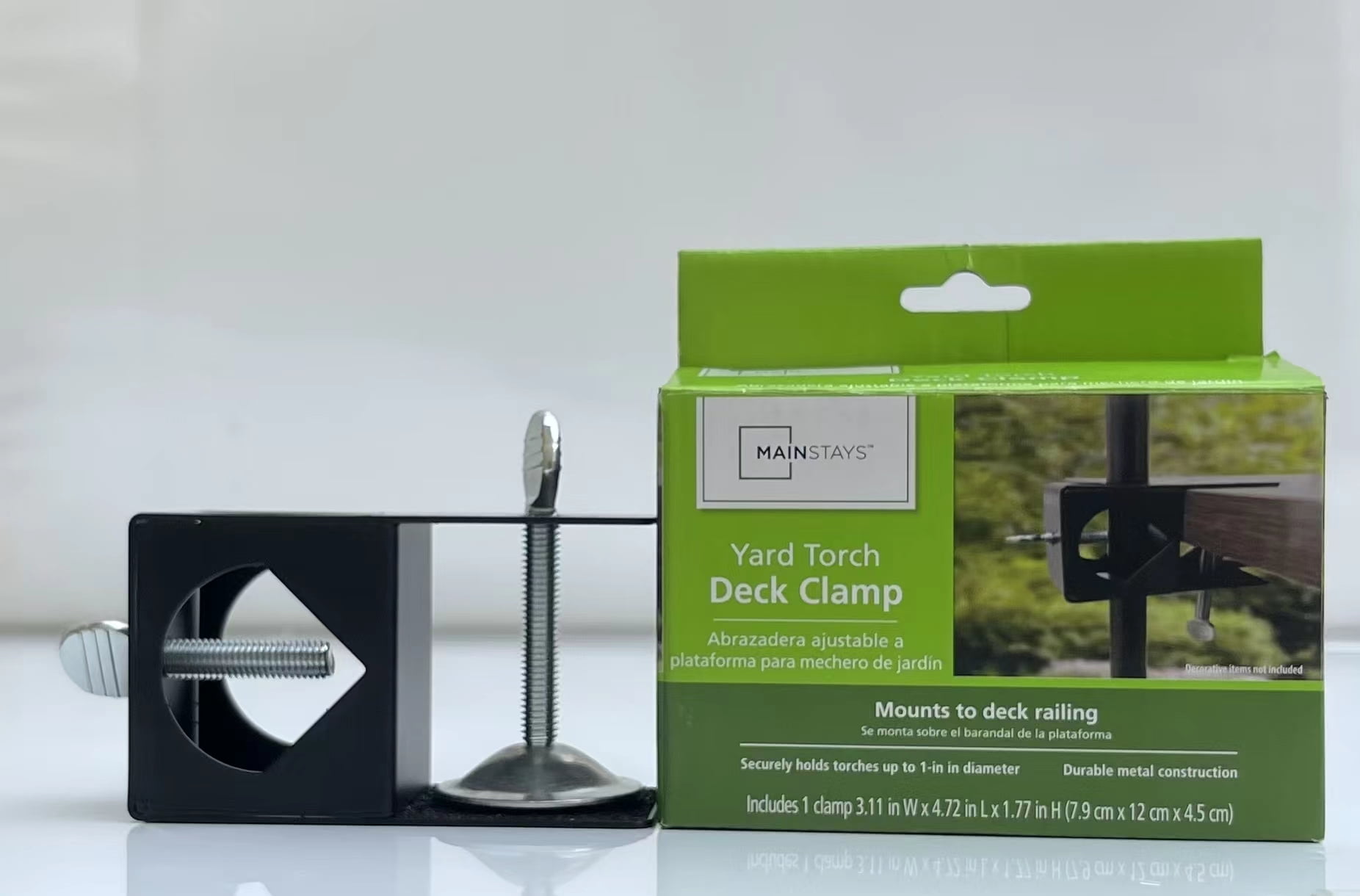 Mainstays Outdoor Easy-to-Install Metal Patio Balcony Deck Clamp Holder ...