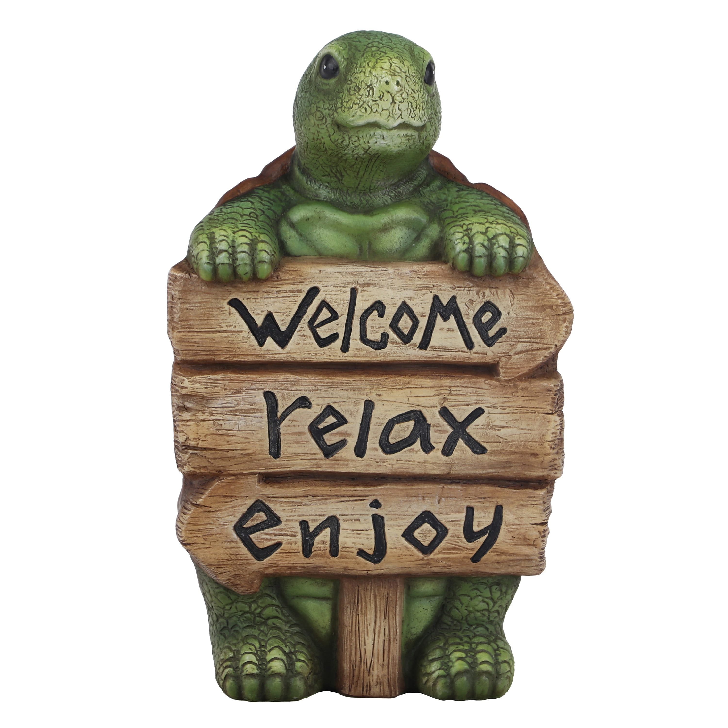 Mainstays Outdoor Welcome Relax Enjoy Turtle Garden Statue - Walmart ...