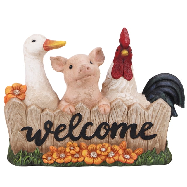Mainstays Outdoor Welcome Small Animals Garden Statue - Walmart.com