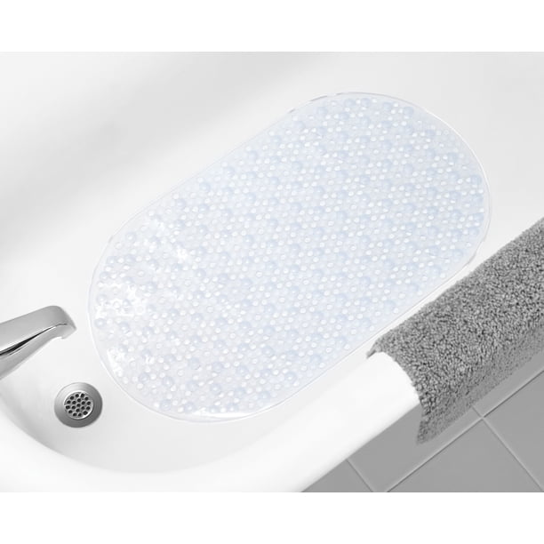 Mainstays Oval Bubble Bath Vinyl Tub Mat, Clear, 16" x 27" - Walmart ...