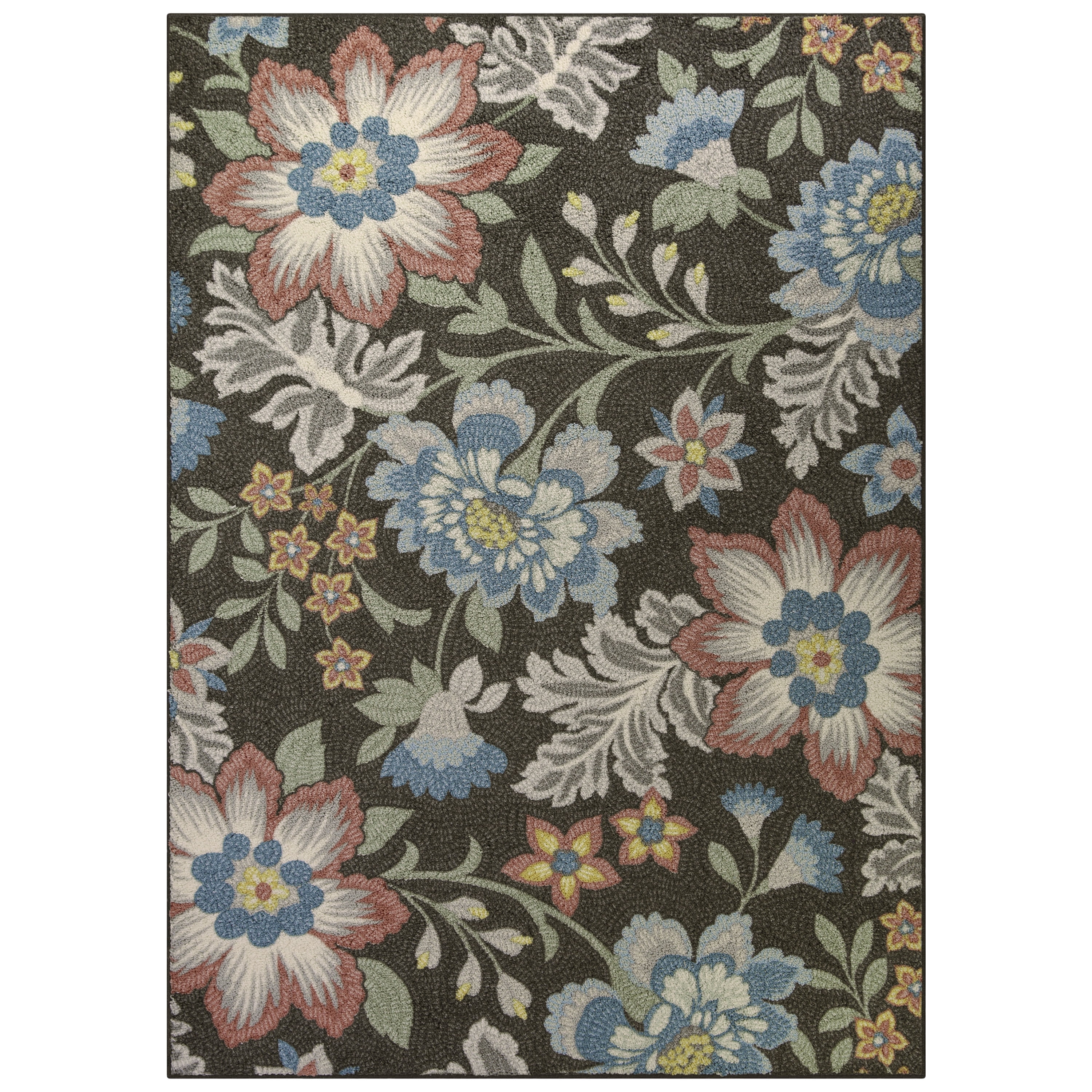 Mainstays Oversized Floral Farmhouse Gray Area Rug, 5'x7' - Walmart.com