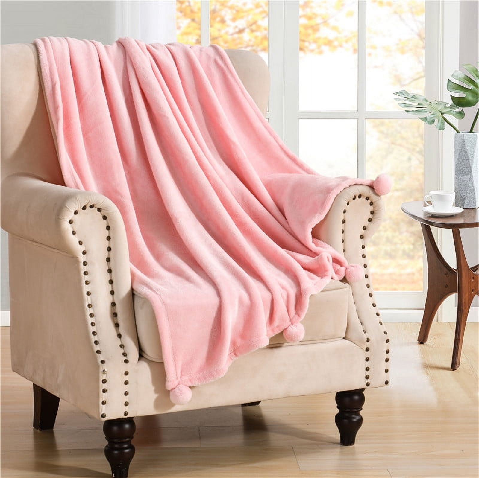 Mainstays Oversized Plush Throw - Coral Whisper - 50x70 - Walmart.com
