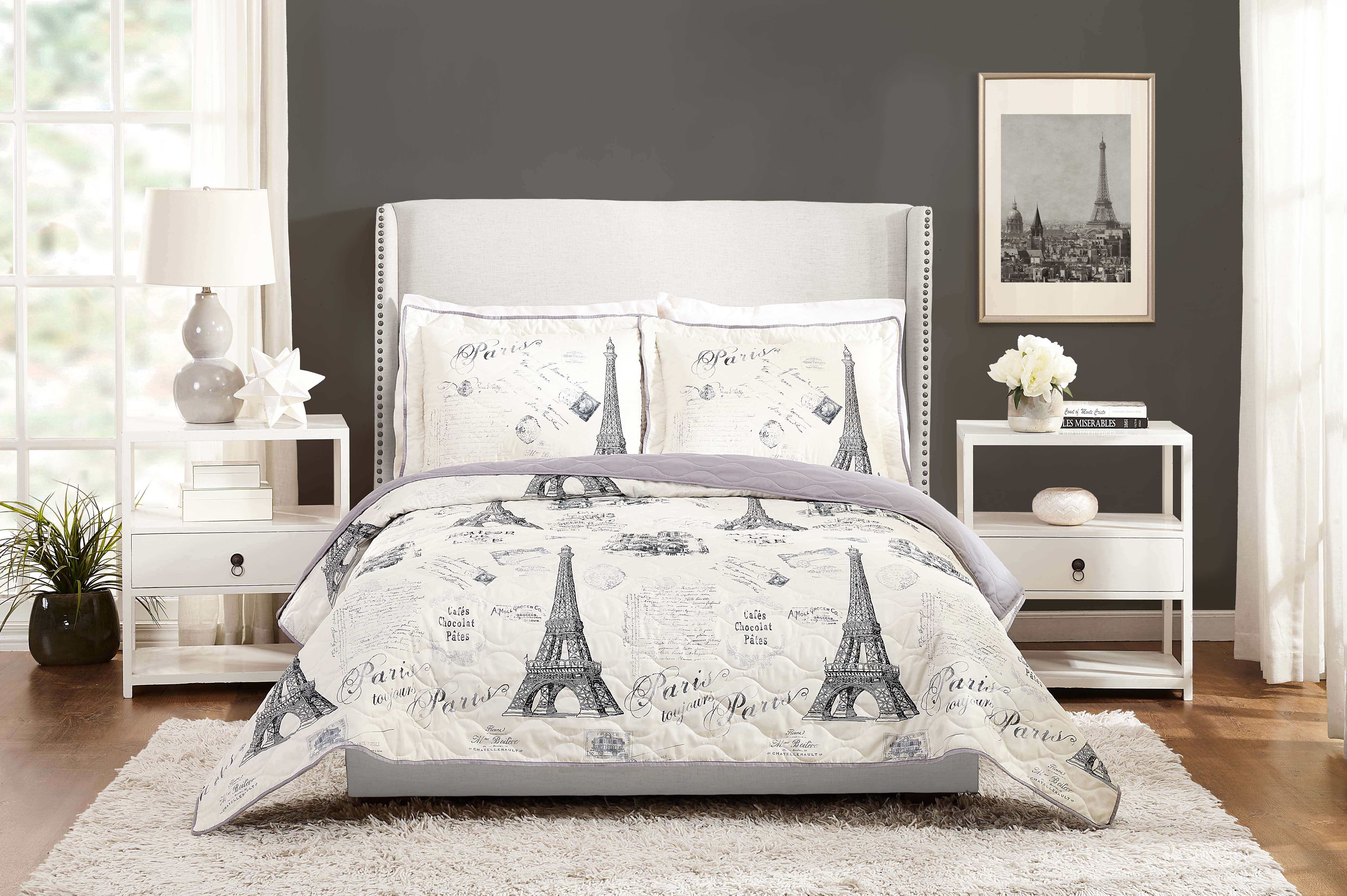 Mainstays Parisian Charm King Quilt, Microfiber Bedding - Walmart.com
