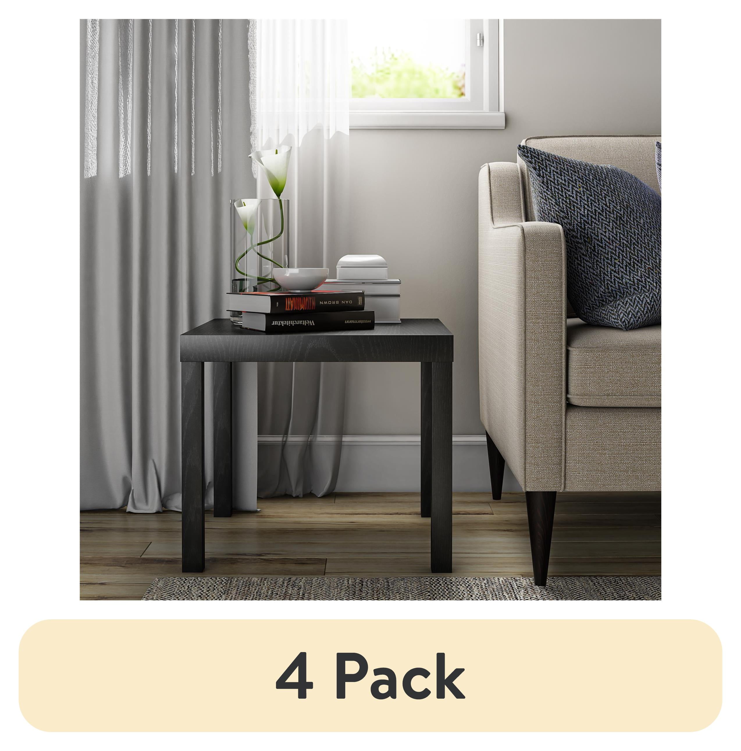 (4 pack) Mainstays Parsons End Table, Black Oak - Walmart.com