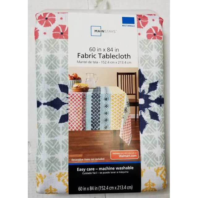 Mainstays Patchwork Fabric Tablecloth, 60"W x 84"L, Available in ...
