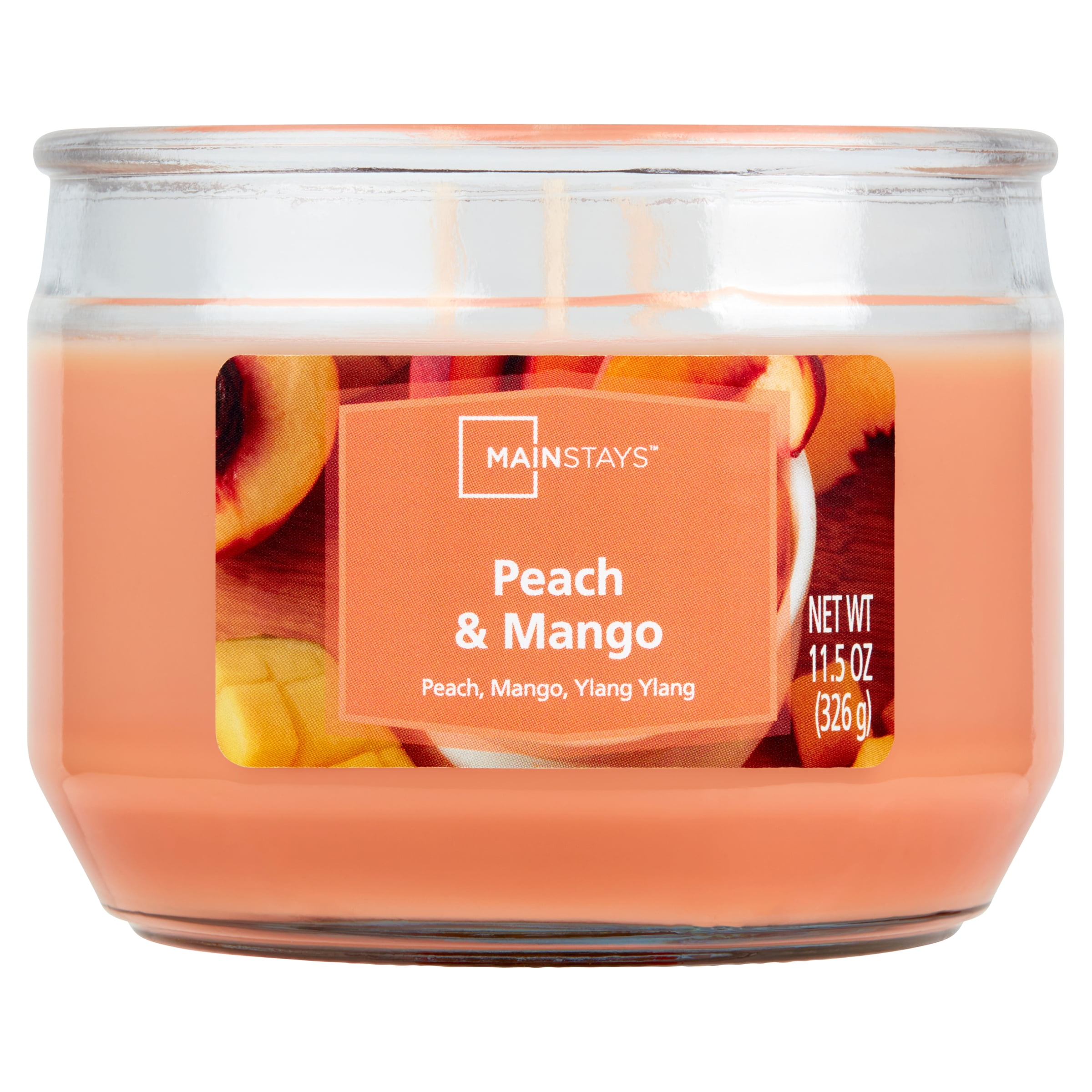 Mainstays Peach & Mango Scented 3 Wick Candle, 11.5 oz. - Walmart.com