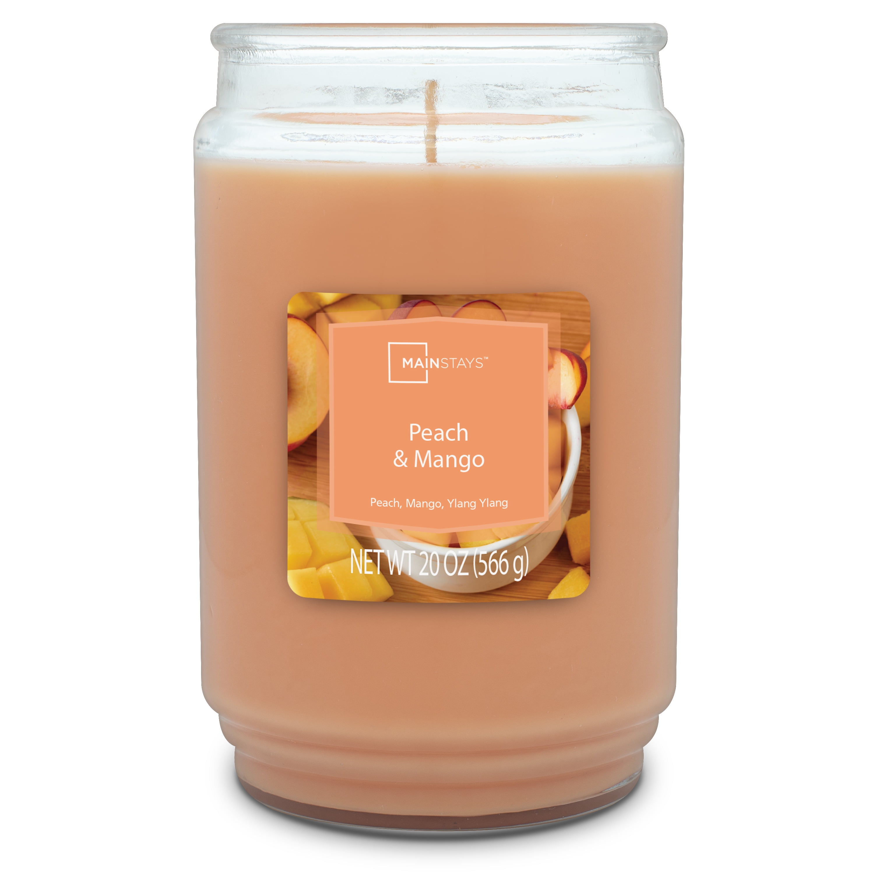 Mainstays Peach & Mango Scented Single Wick Candle, 20 oz. - Walmart.com