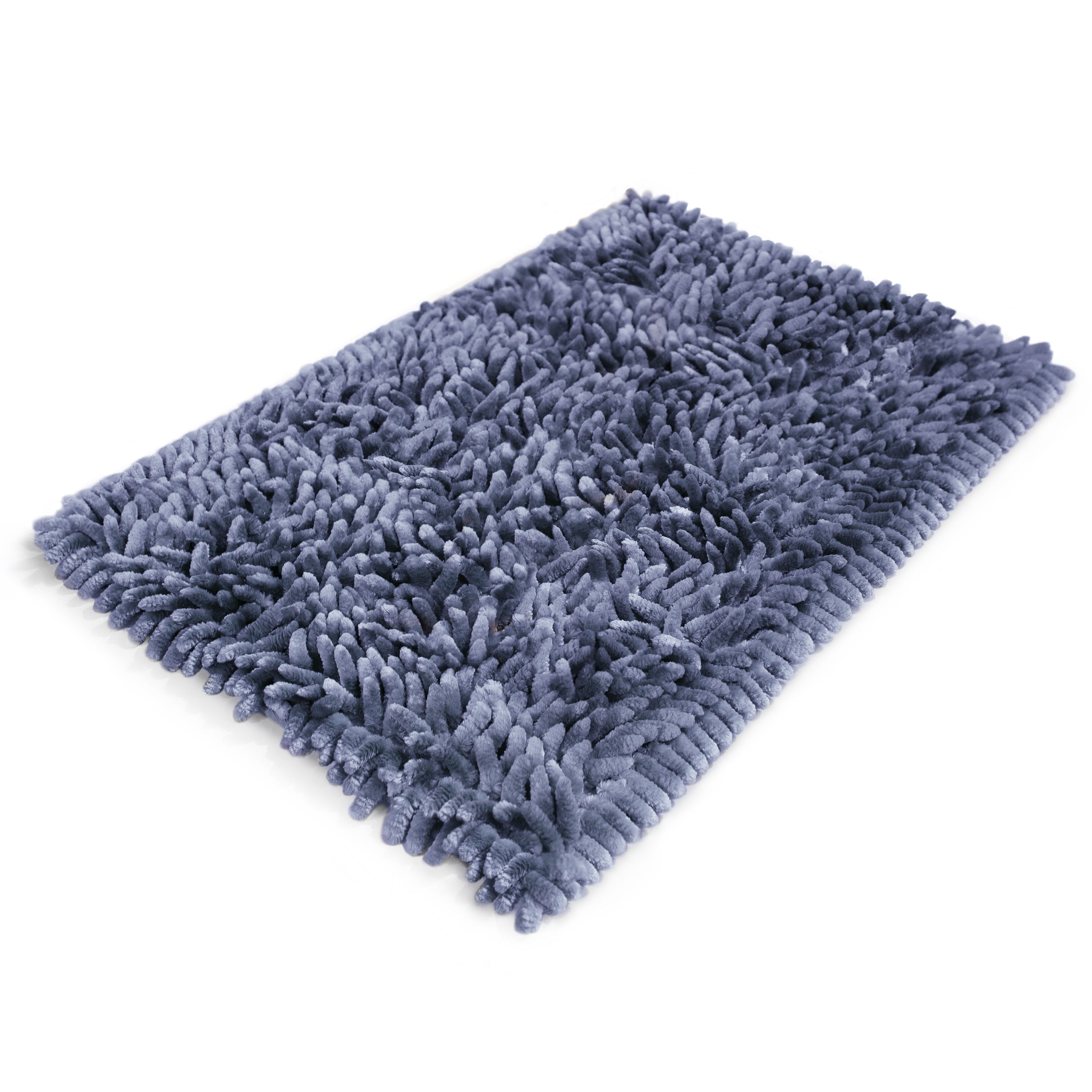 Mainstays Blue Shiny Chenille Memory Foam Bath Rug 17x24 Polyester ...