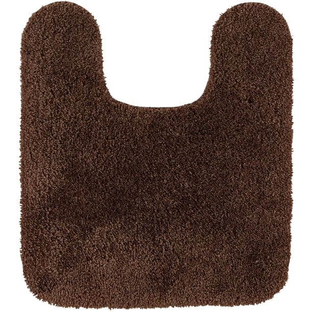 Mainstays Performance Nylon Bath Rug, Brown Basket, 19.5" x 22" Contour ...