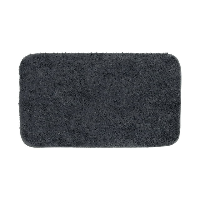 Mainstays Polyester Bath Rug - Soothing Grey 19.5x34 - Stain Resistant ...